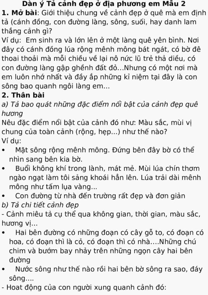 Top 10+ văn mẫu tả cảnh đẹp quê hương em chọn lọc thu hút nhất